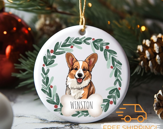 Personalized Corgi Ornament, Corgi Christmas Gift, Corgi Christmas ...