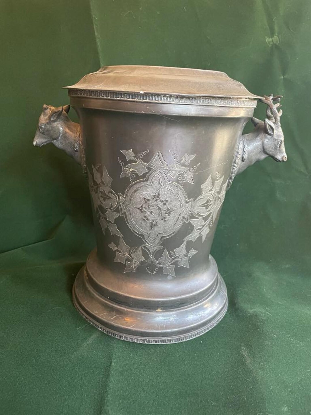 Antique Victorian Ice Bucket With Deer Motif - Etsy