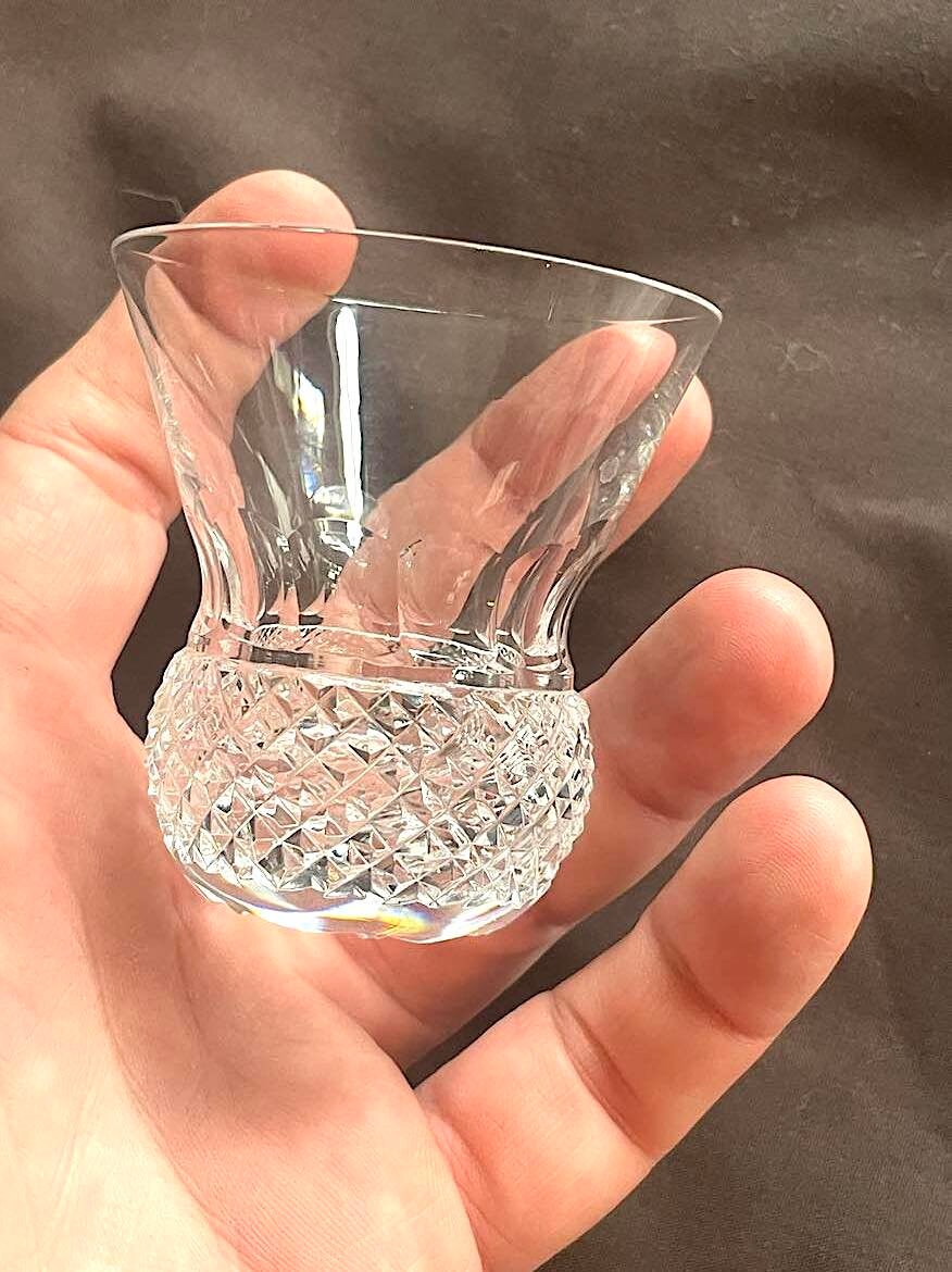 Small Antique Edinburgh Crystal Thistle Shot Glass Etsy