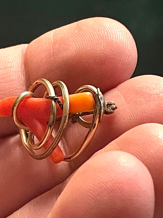 Antique Small Pink Coral Pin - Gem