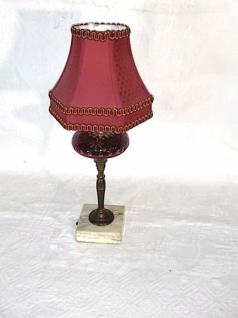 Antique Gypsy Ruby Glass Vanity Lamp - Etsy