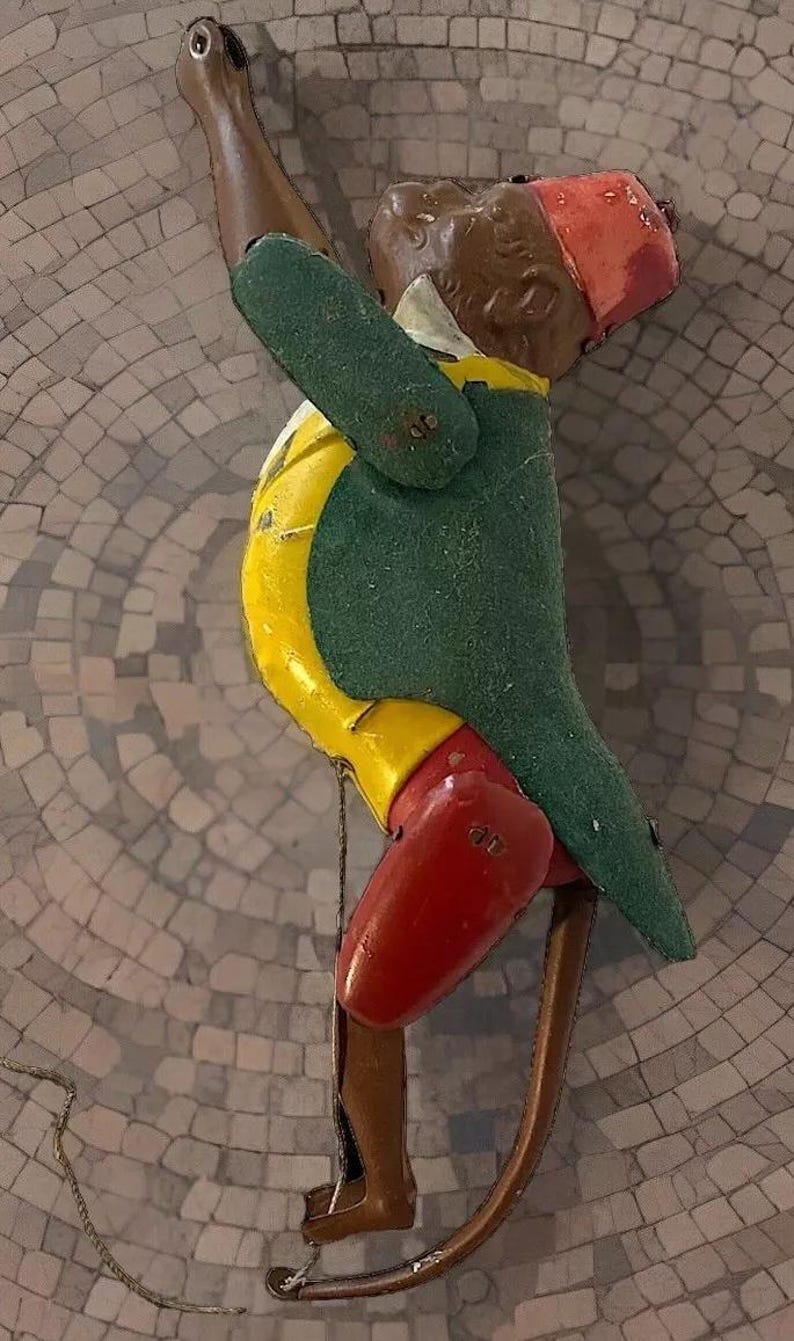 Antique Tin Climbing Monkey Toy 1900's - Etsy