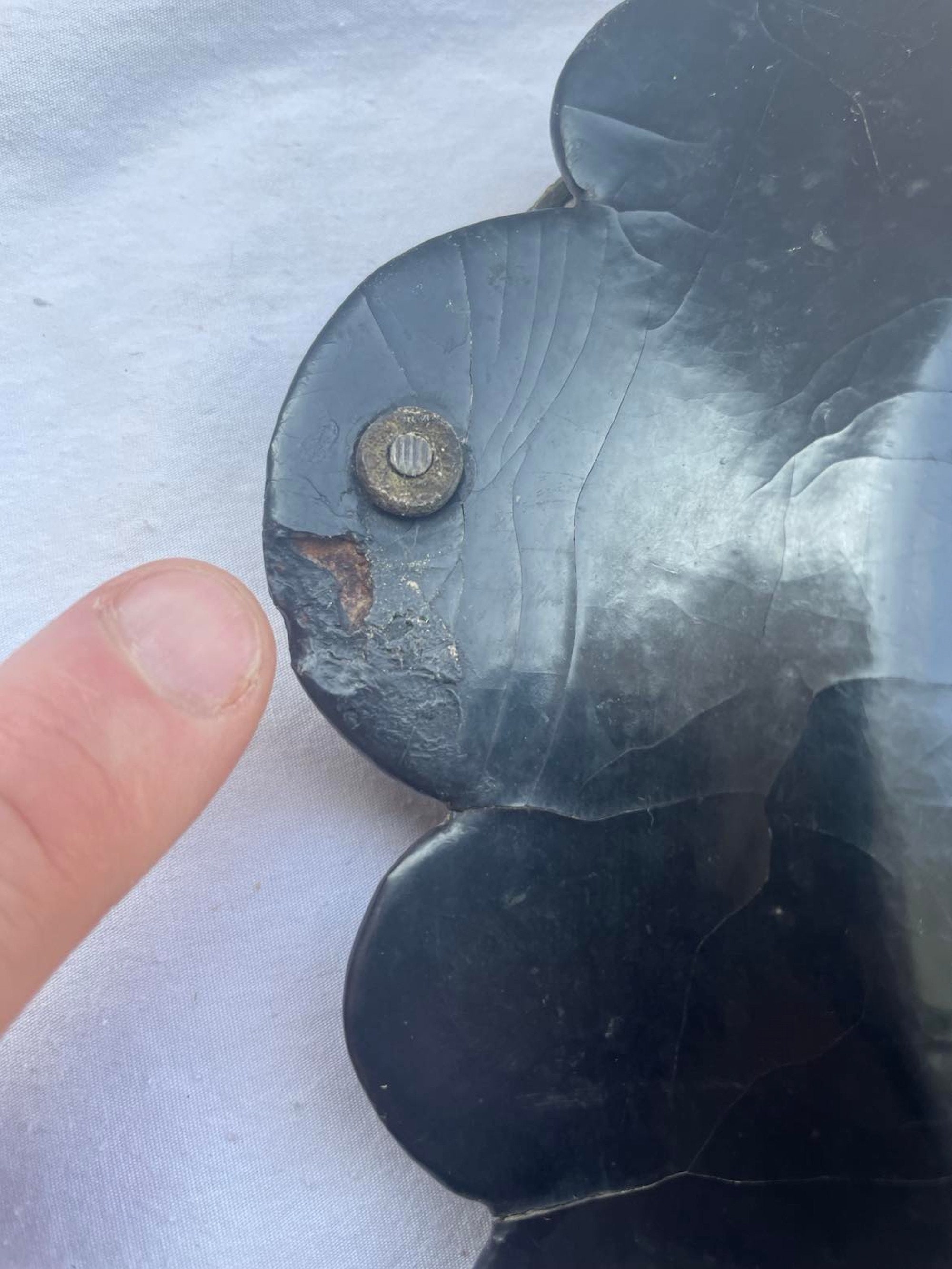 19th Century Antique Gothic Paper Mache Handled Basket With Gothic ...