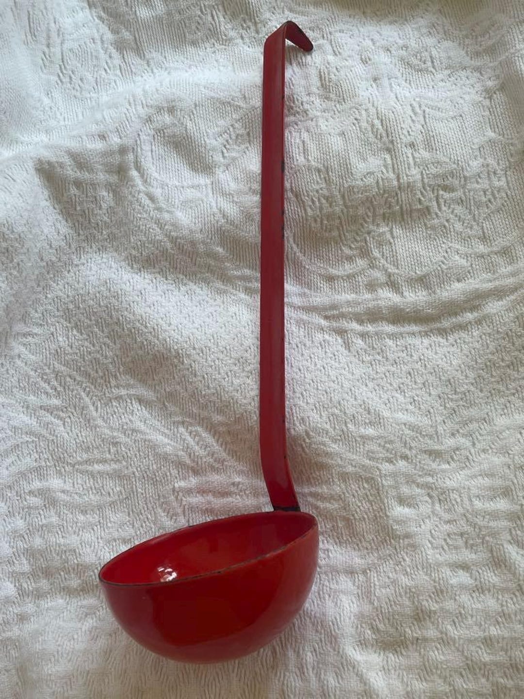 Vintage Antique Large French Red Ladle - Etsy