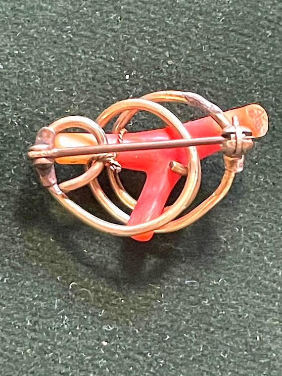 Antique Small Pink Coral Pin - Gem