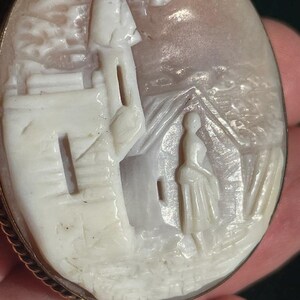 Antique Shell Cameo With Castle and Lady Design - Etsy