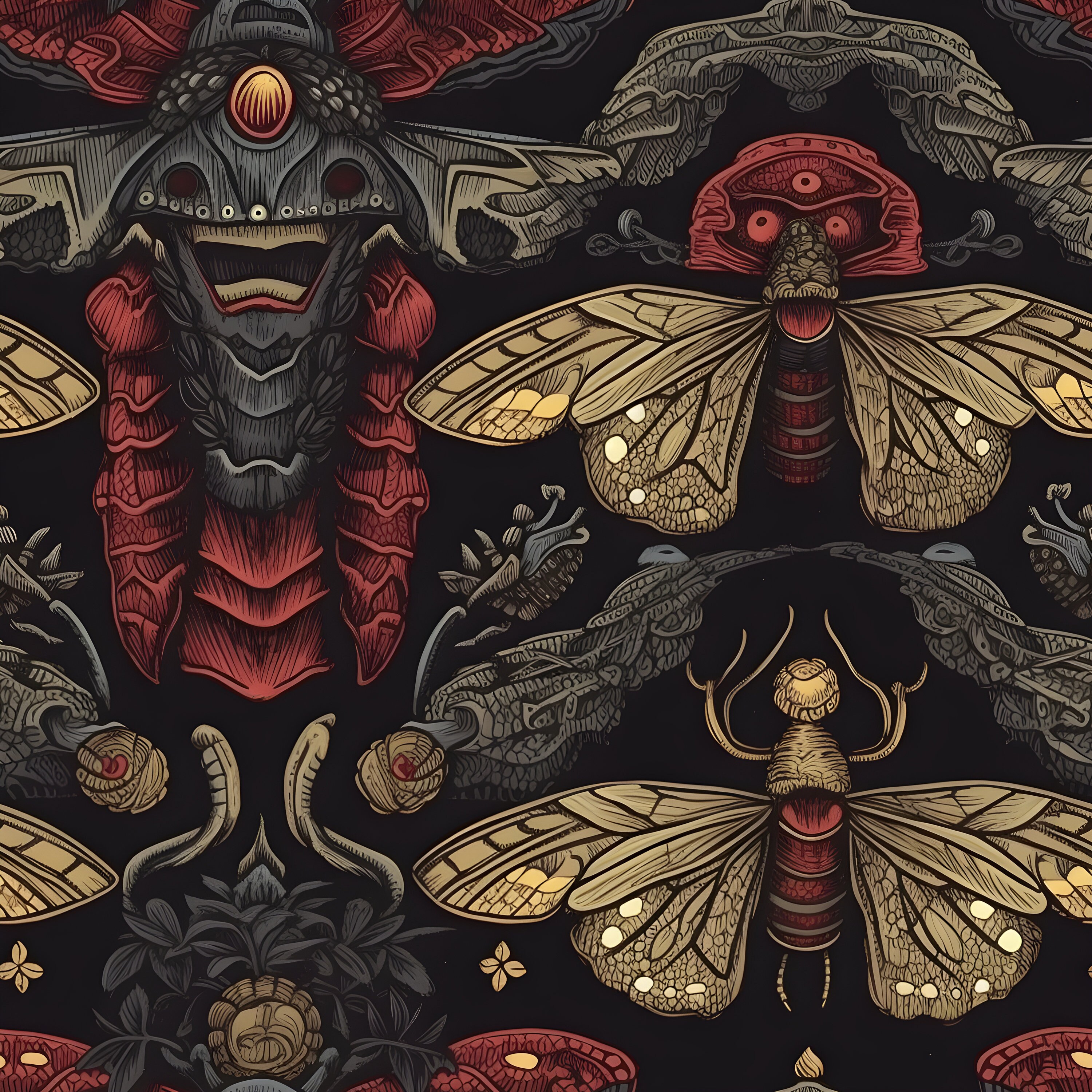 Death Moth Inspired Dark Pattern - Etsy