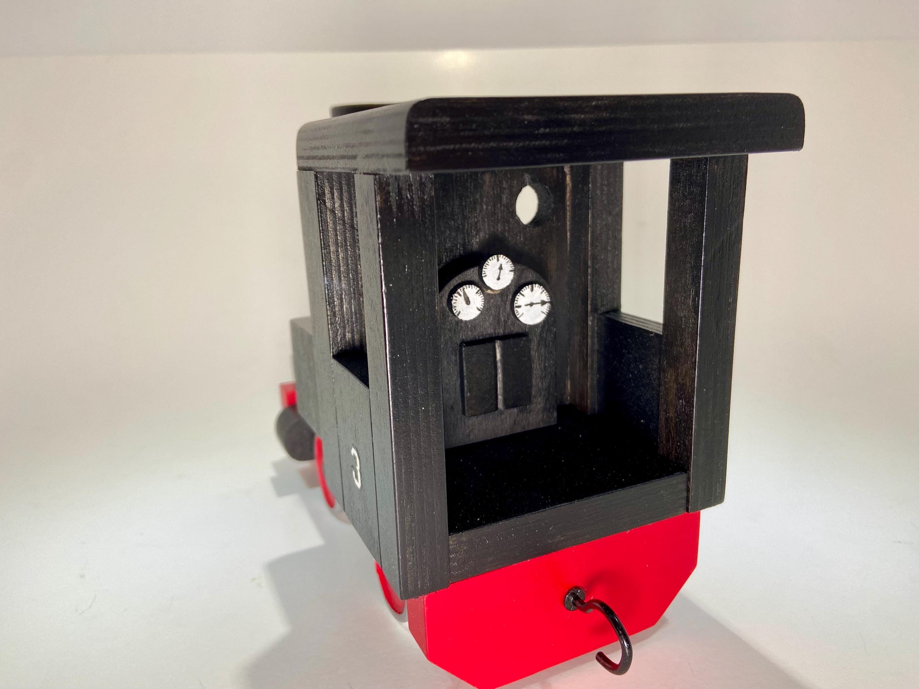 Narrow Gauge Logging Train (black & Red Engine) - Custom Wooden Model ...