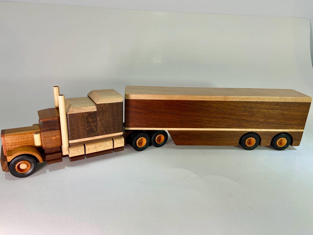 Custom Tractor Trailer - Black Walnut With Maple Trim - Etsy