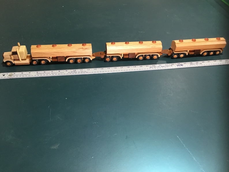Australian Road Train Tanker Truck and 3 Trailers - Custom Wooden Model ...