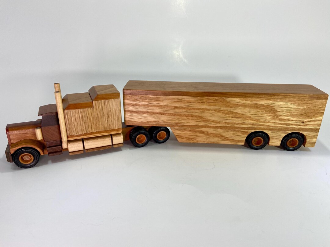 Custom Tractor Trailer - Red Oak With Cherry Trim - Etsy