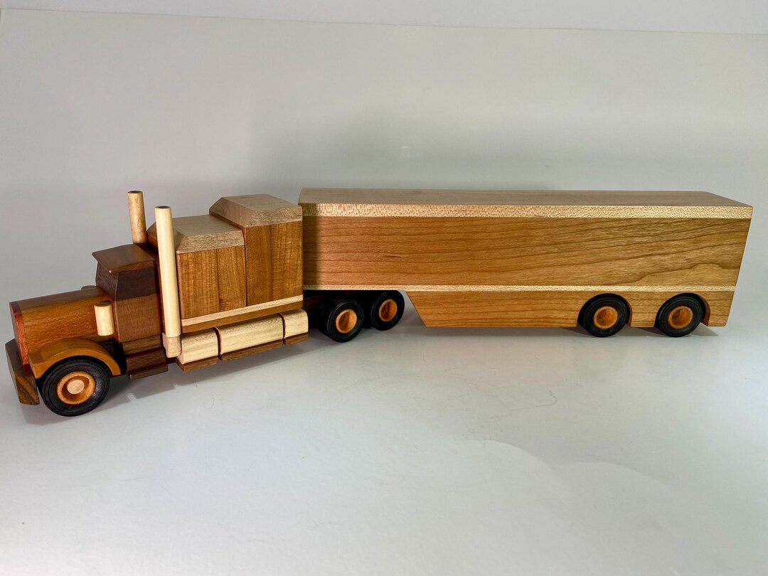 Custom Tractor Trailer - Cherry With Maple Trim - Etsy