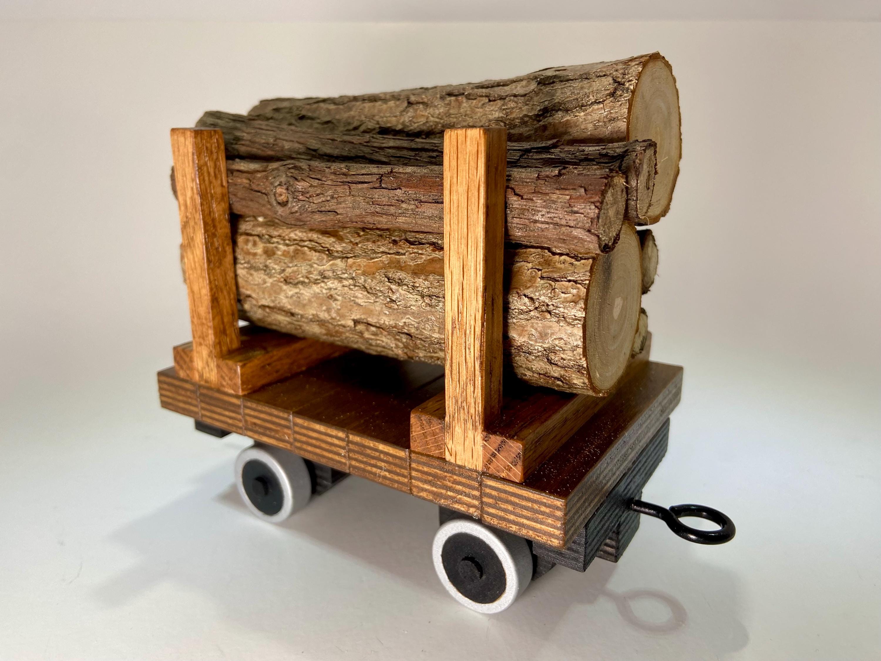 Narrow Gauge Logging Train (black & Red Engine) - Custom Wooden Model ...