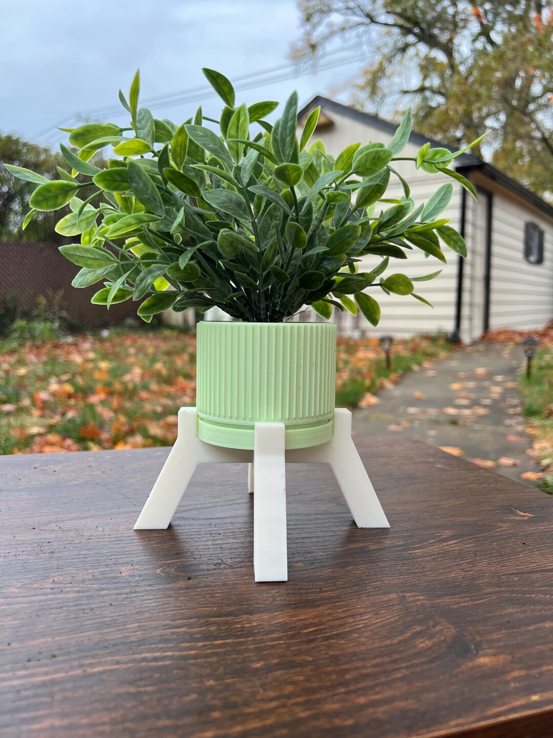 Ribbed Mini Planter With Drip Dray and Stand - Etsy