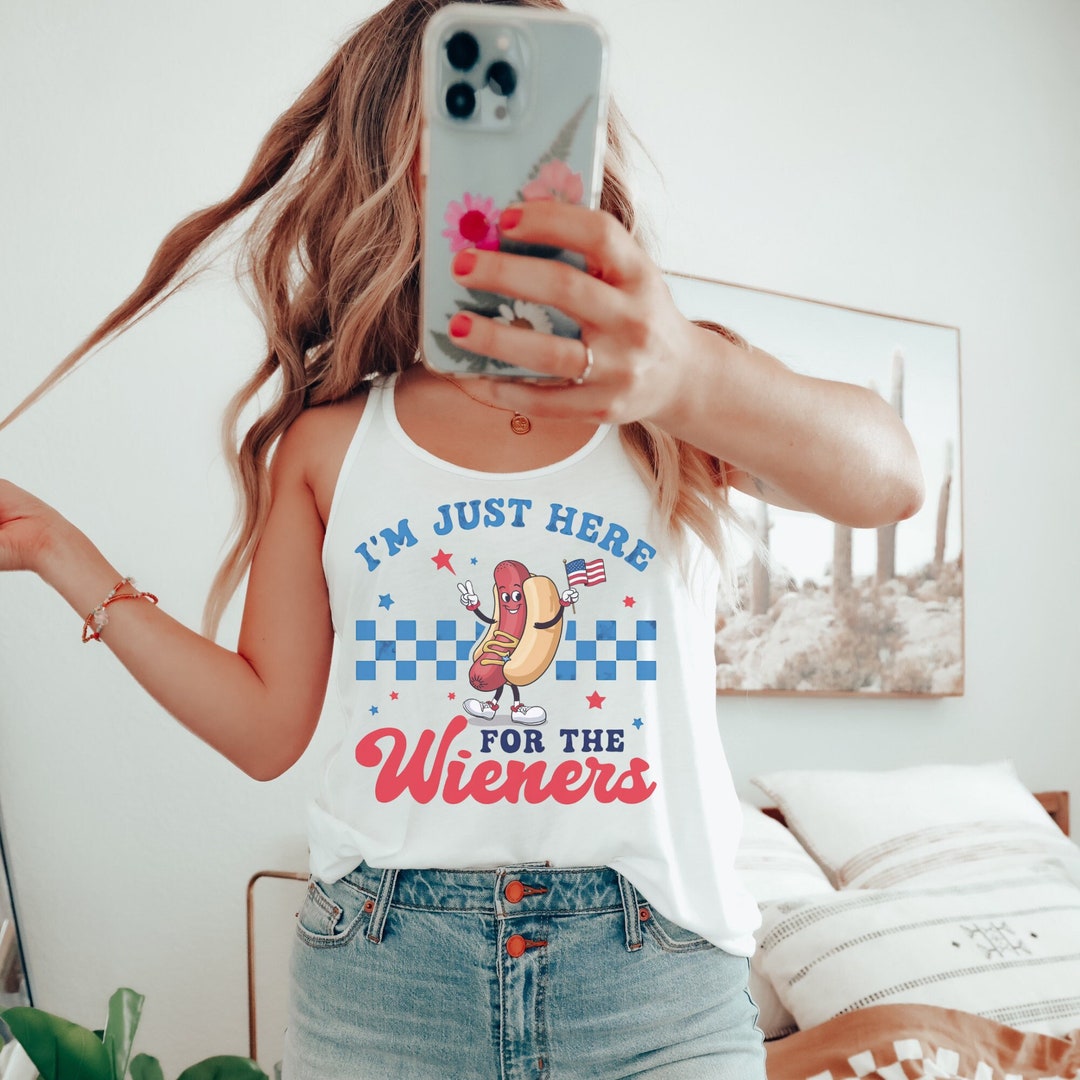 Funny July 4th Hot Dog Tank Top: Polyester Viscose Blend - Etsy