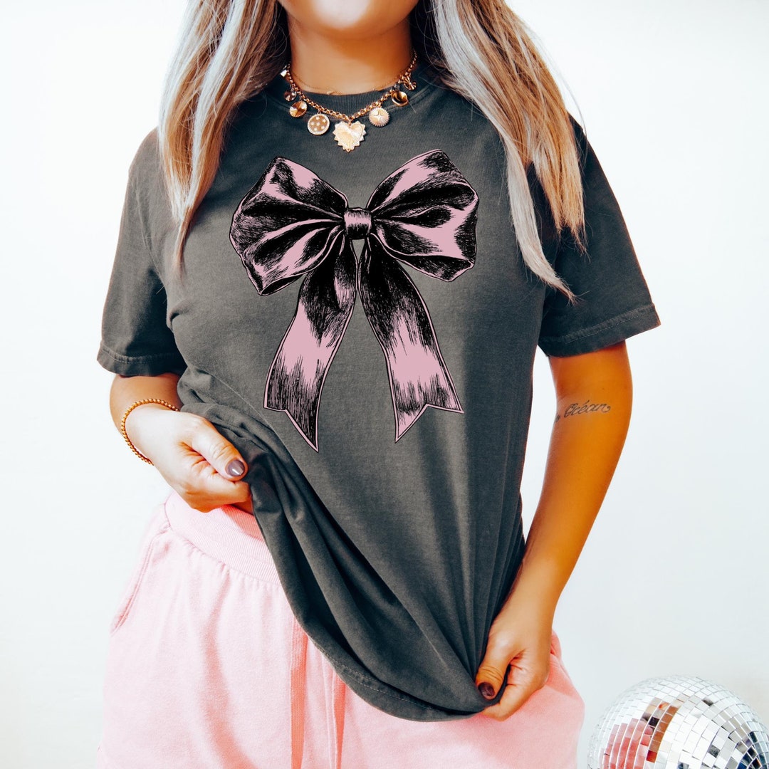 Dark Coquette, Coquette Shirt, Soft Girl Aesthetic, Dark Bow Shirt, Bow ...