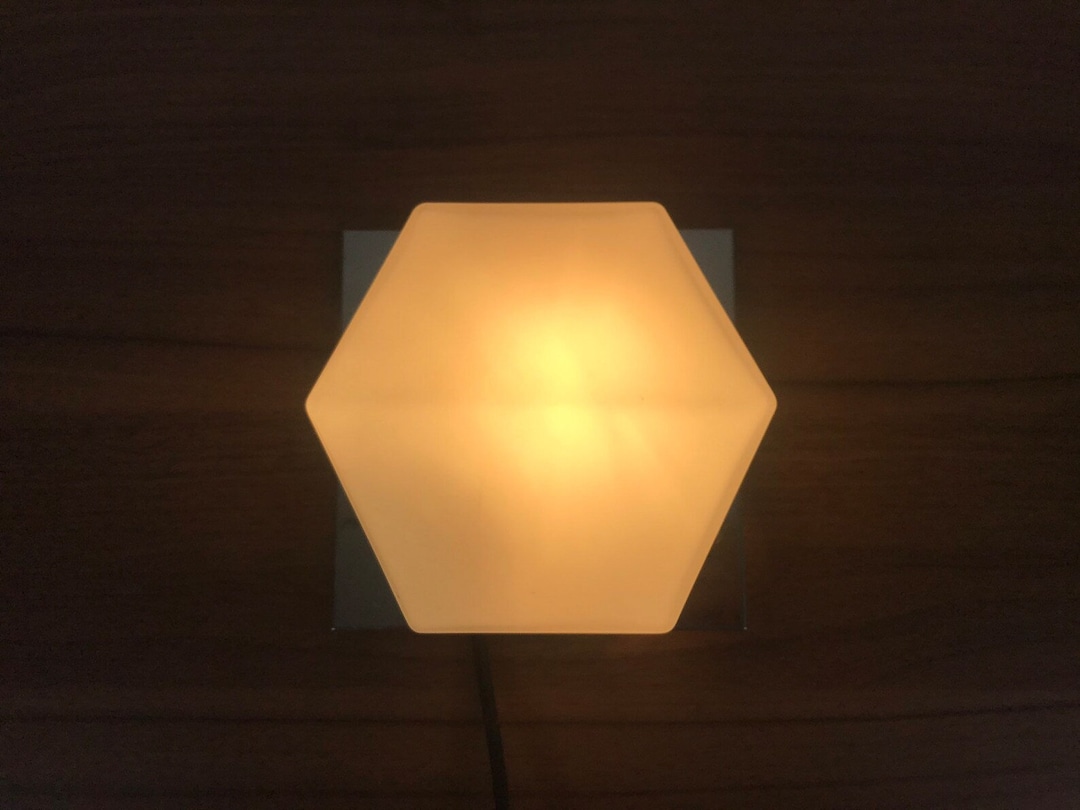 1980s Beautiful Hexagon Metal and Opal Glass Wall / Ceiling Lamp From ...