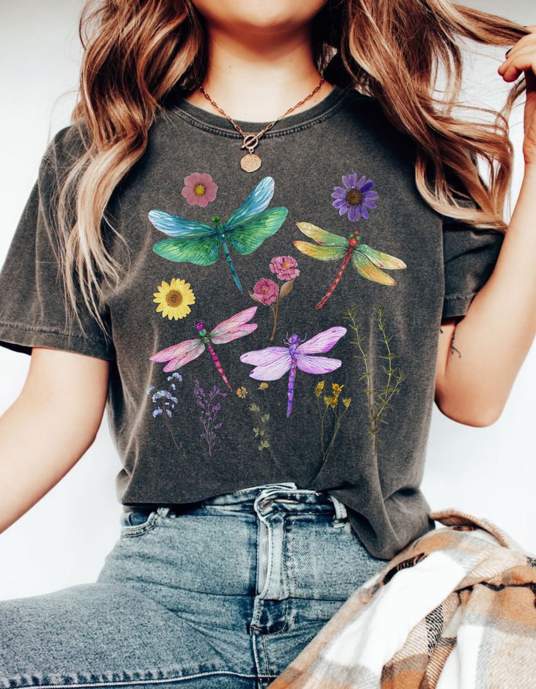 Dragonfly Shirt, Dragonfly Lover Shirt, Cottagecore Dragonfly Tee ...