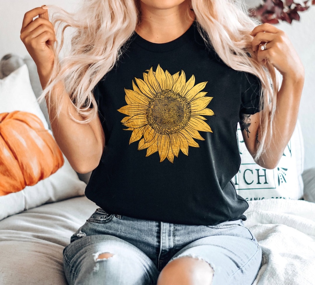 Sunflower Shirt, Floral Tee Shirt, Flower Shirt,garden Shirt, Womens ...