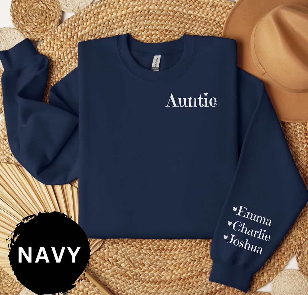 Personalized Aunt Sweatshirt With Names on Sleeve, Gift for Aunt ...