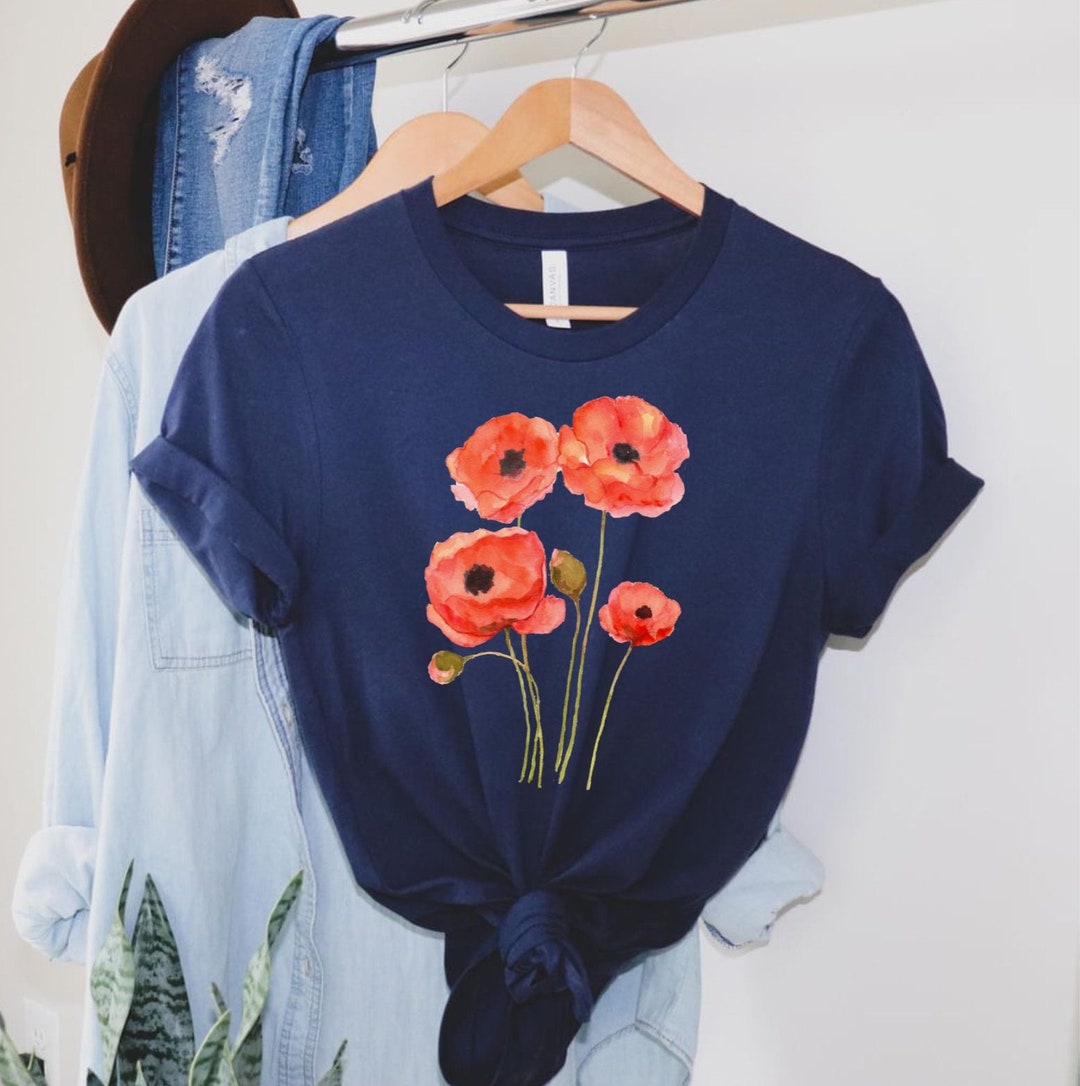 Poppy Shirt, California Poppy Shirt, Flower Shirt, Botanical Shirt ...
