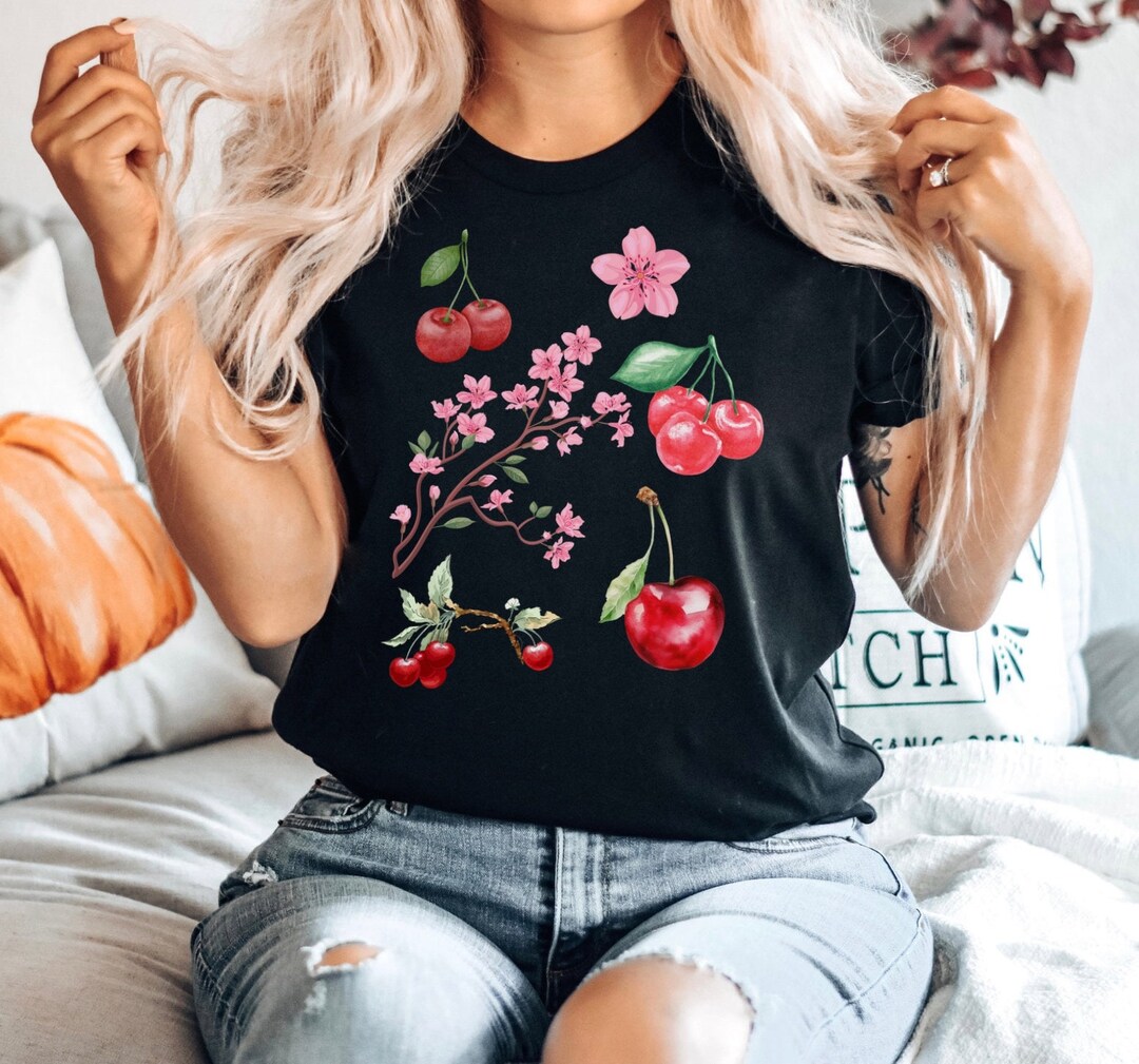 Cherry Shirt Cherry Shirts Aesthetic Cherries for Women Aesthetic ...