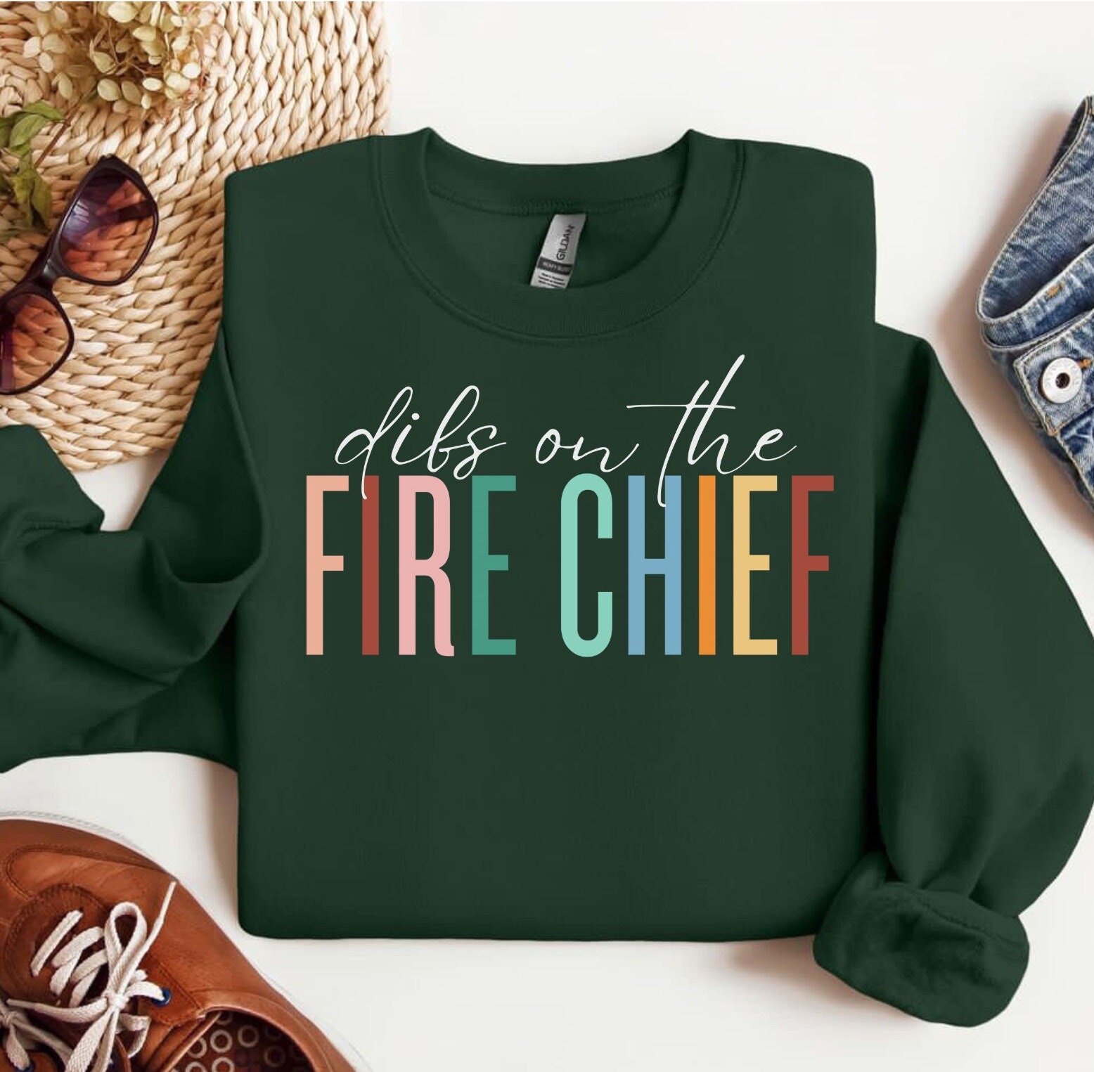 Dibs on the Fire Chief Sweatshirt Fire Chief T Shirt Fireman's Wife ...