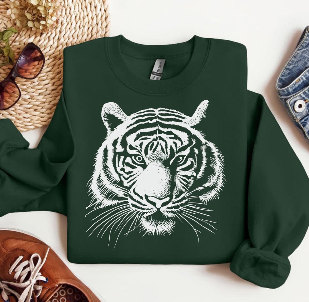 Tiger Sweatshirt, Tiger Face, Tigre Personalized Gifts, Tiger Shirt ...