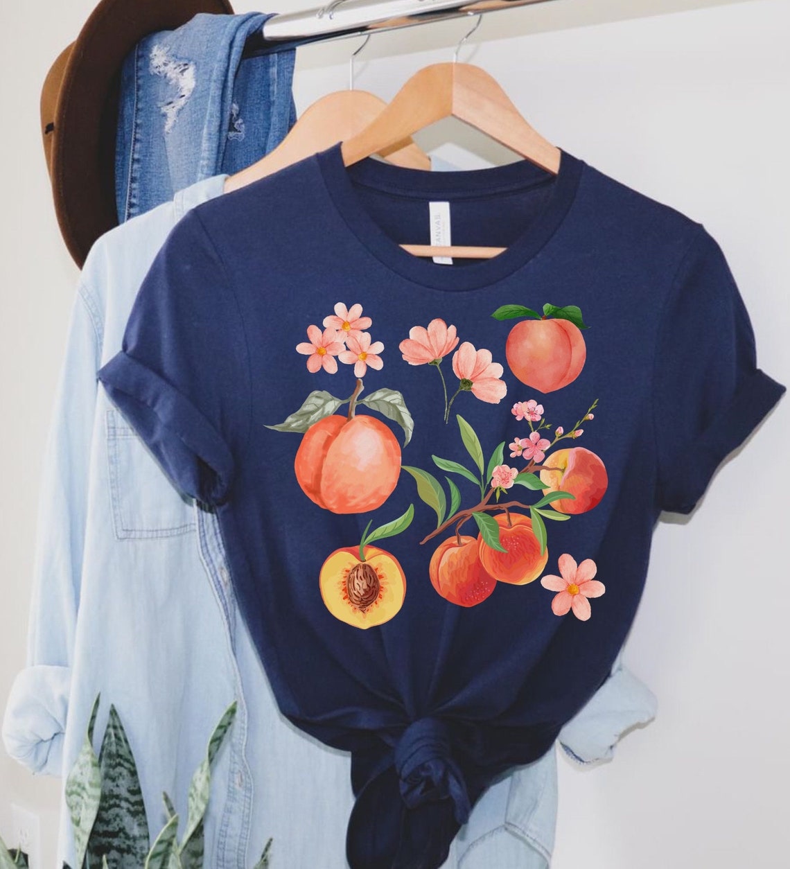 Peach Shirt Food Shirt Fruit Shirt Peach Print Shirt Foodie Gift Peach ...