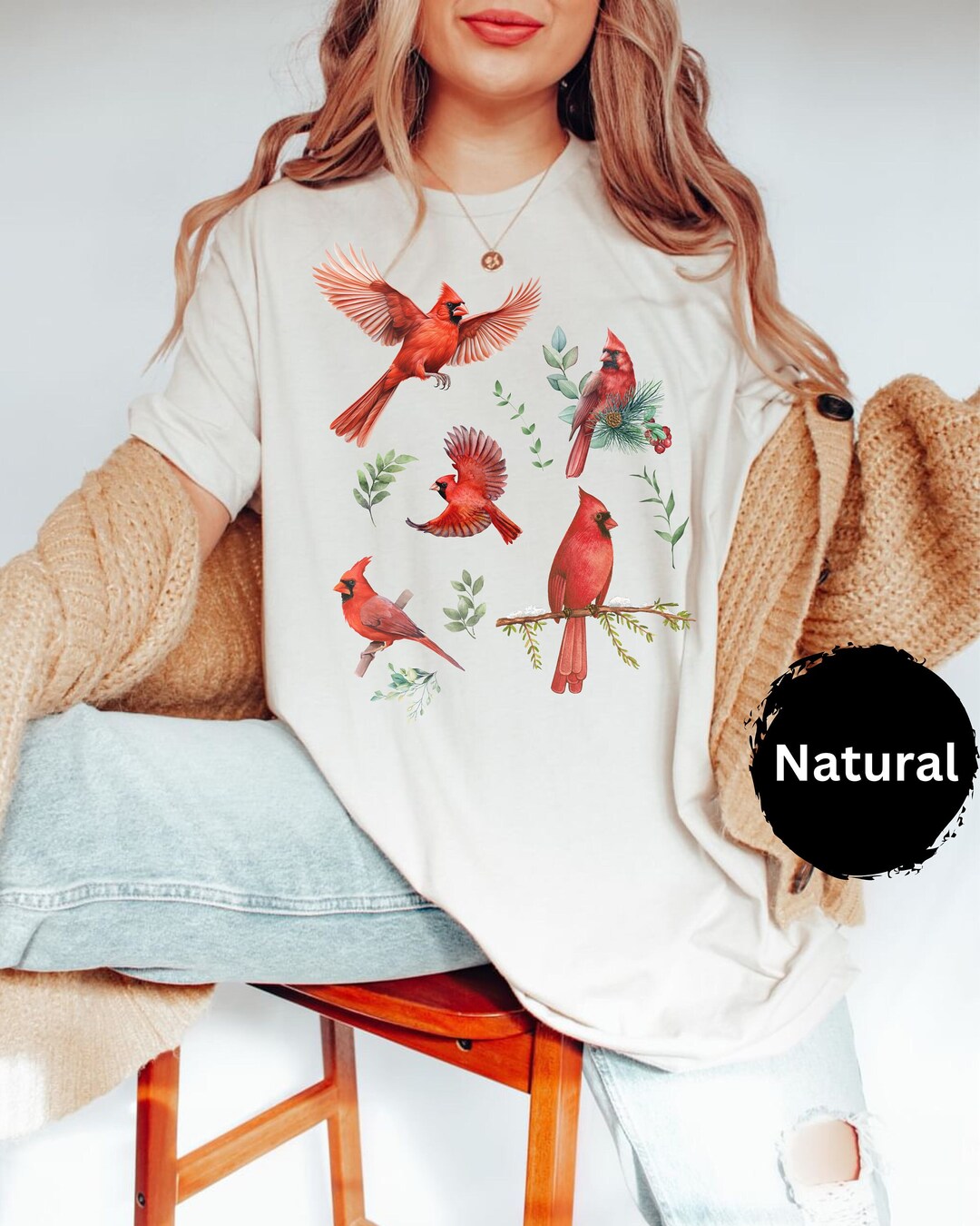 Vintage Cottagecore Wildflower Red Cardinal Shirt, Bird Lover Tee ...