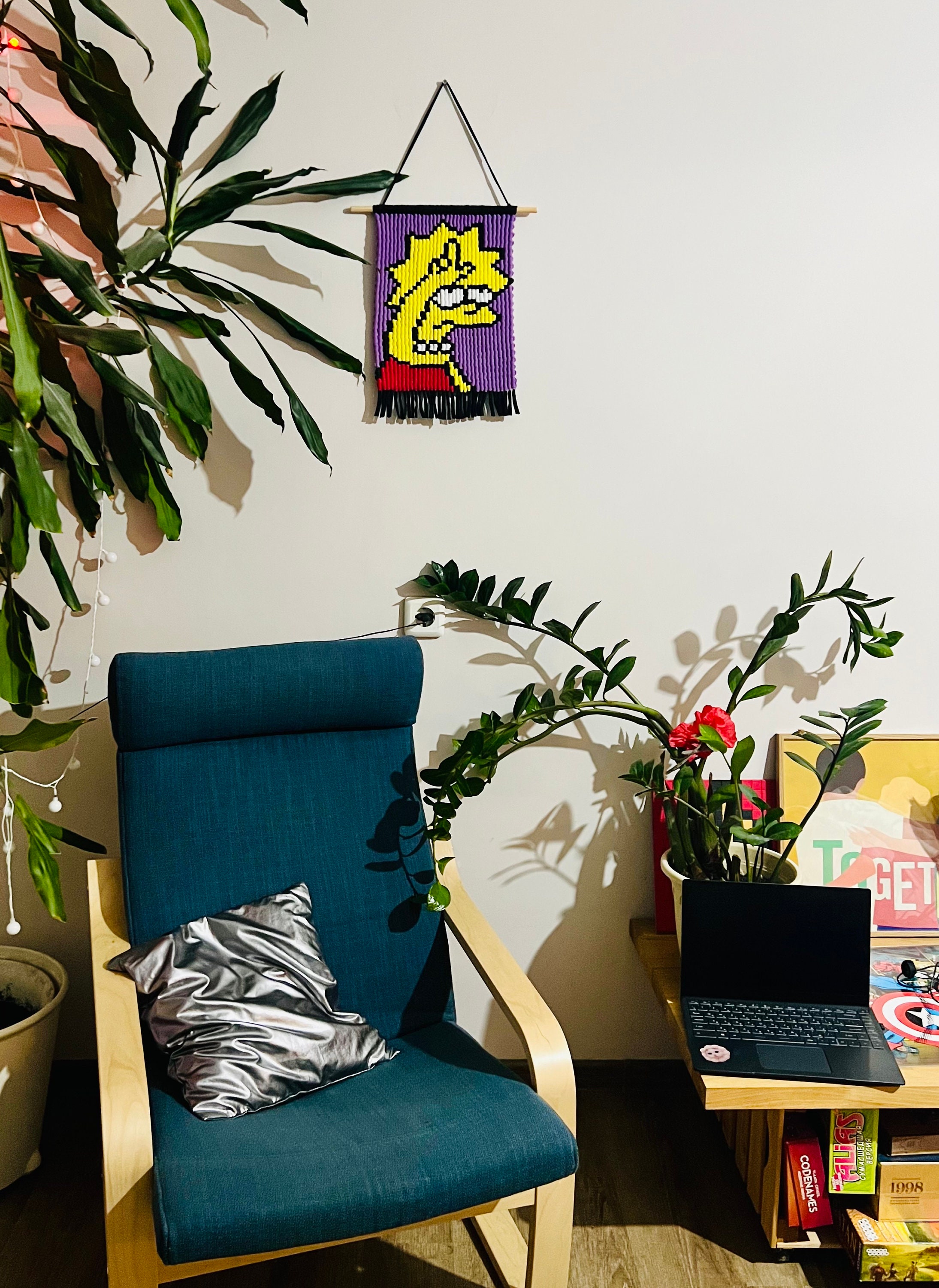 Macrame Pixel Art Wall Hanging,lisa Simpson Wall Hanging,macrame Wall ...