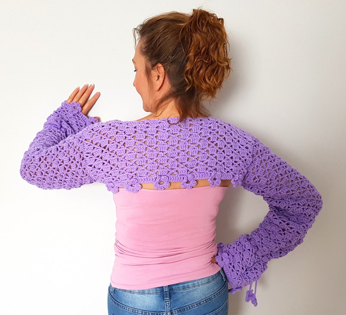 Crochet Shrug Pattern, Crochet Sleeves Pattern, Crochet Crop Top ...