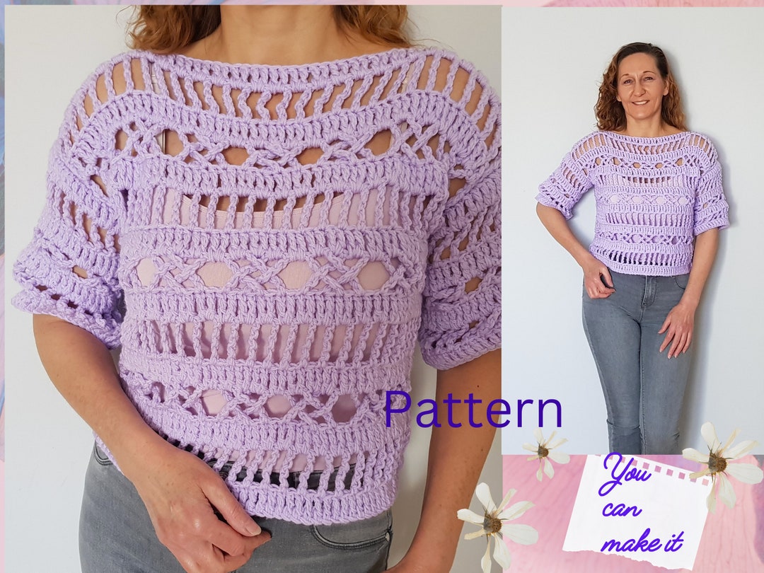 Crochet Top Pattern, Crochet Pdf Pattern, Crochet Crop Top Pattern ...