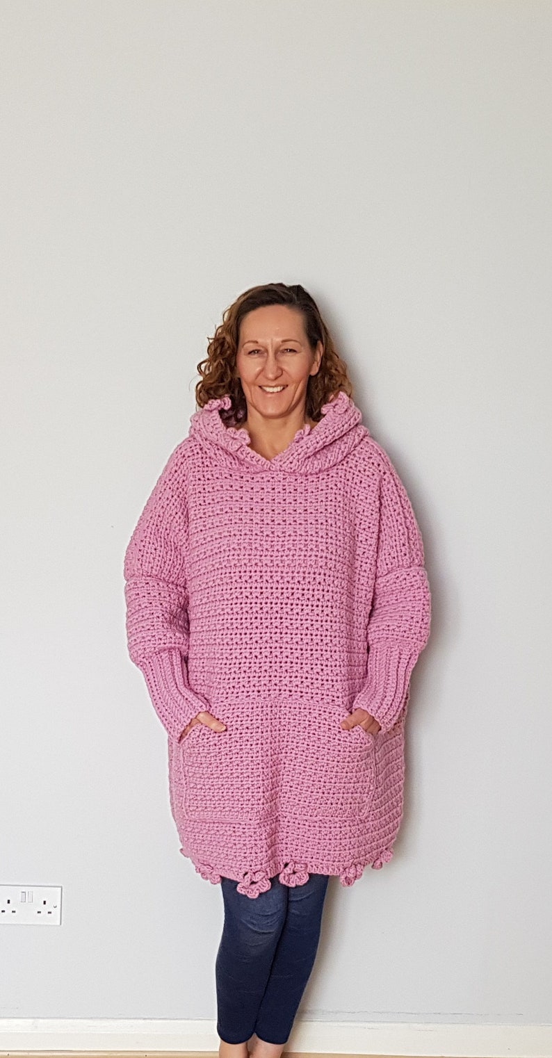 Crochet Hoodie Pattern, Crochet Oversized Sweater Pattern, Crochet Top ...