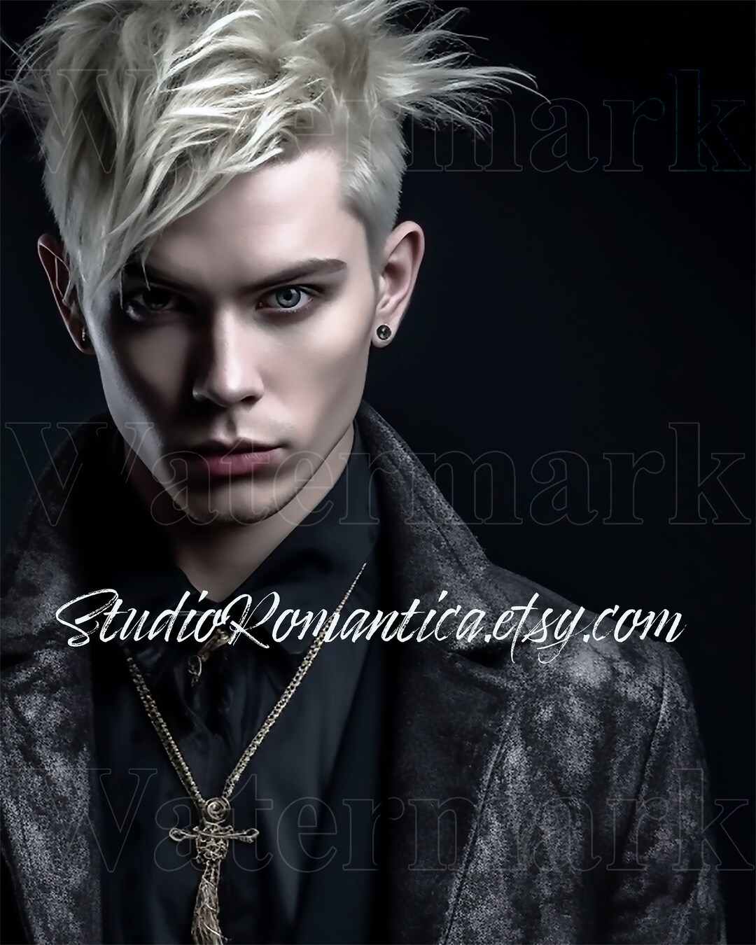 Damon, Stock Photo AI Male Model Romance Novel Book Cover Advertising ...