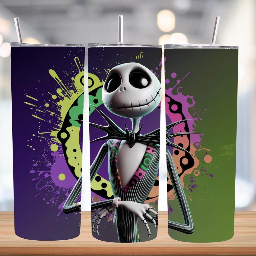 Nightmare Tumbler Design, Halloween PNG Wrap, 20oz Jack Skellington ...