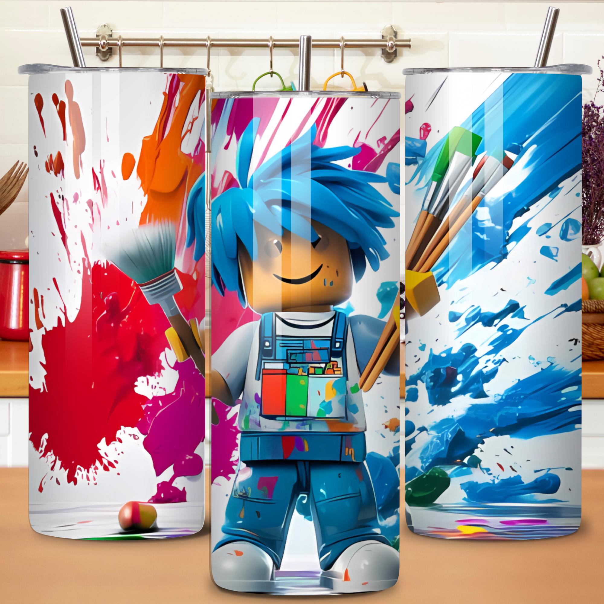 Roblox Game Character Tumbler Wrap PNG, 20 Oz Skinny Tumbler ...