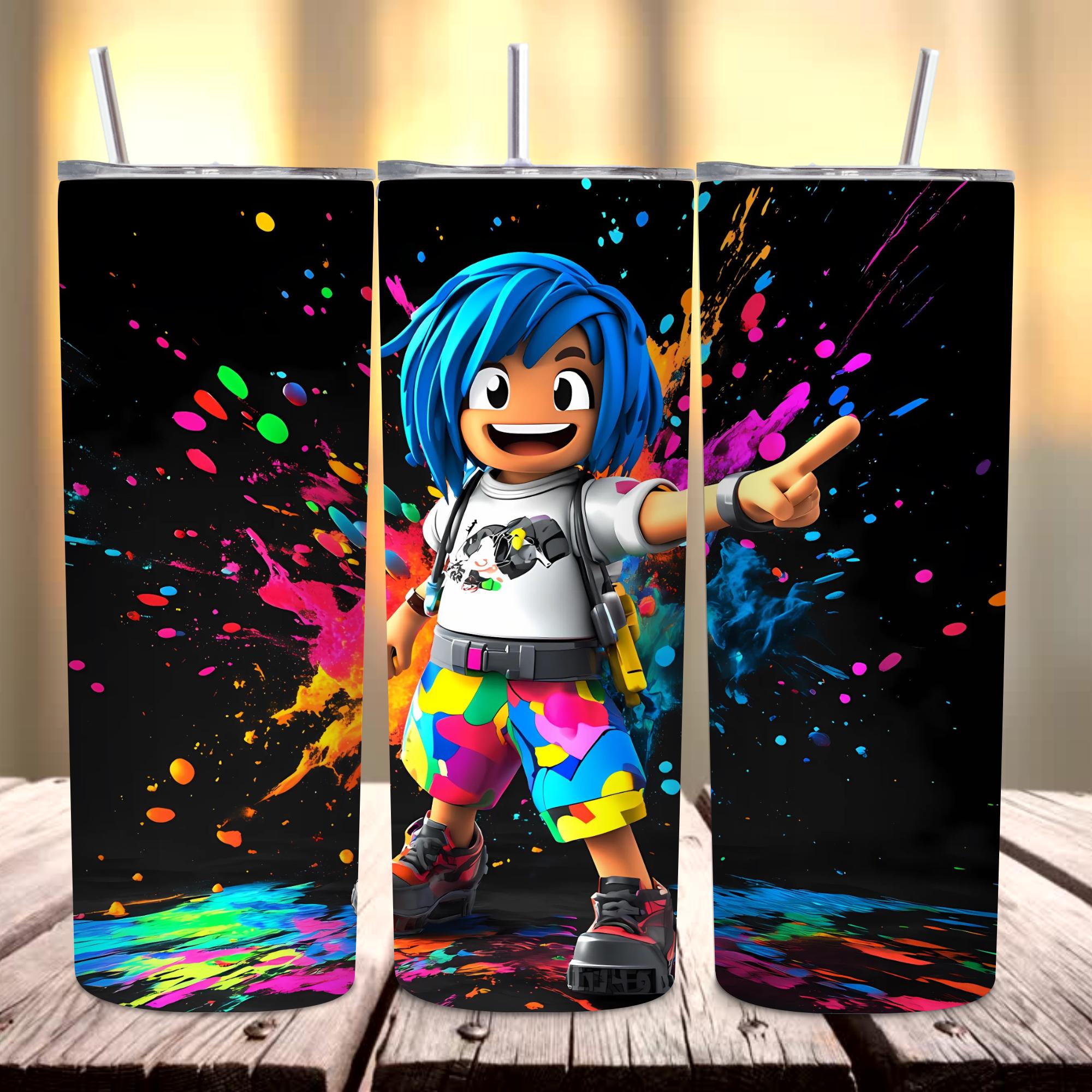 Roblox Game Character Tumbler Wrap PNG, 20 Oz Skinny Tumbler ...