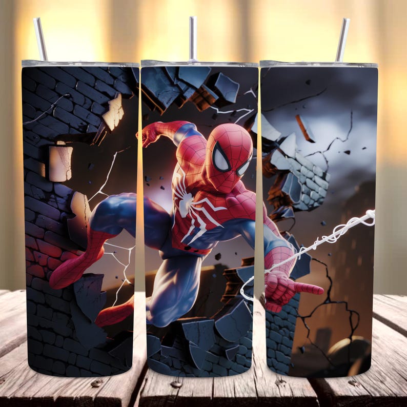 Spiderman 20oz Tumbler Wrap PNG, Spider Man Sublimation Design for ...