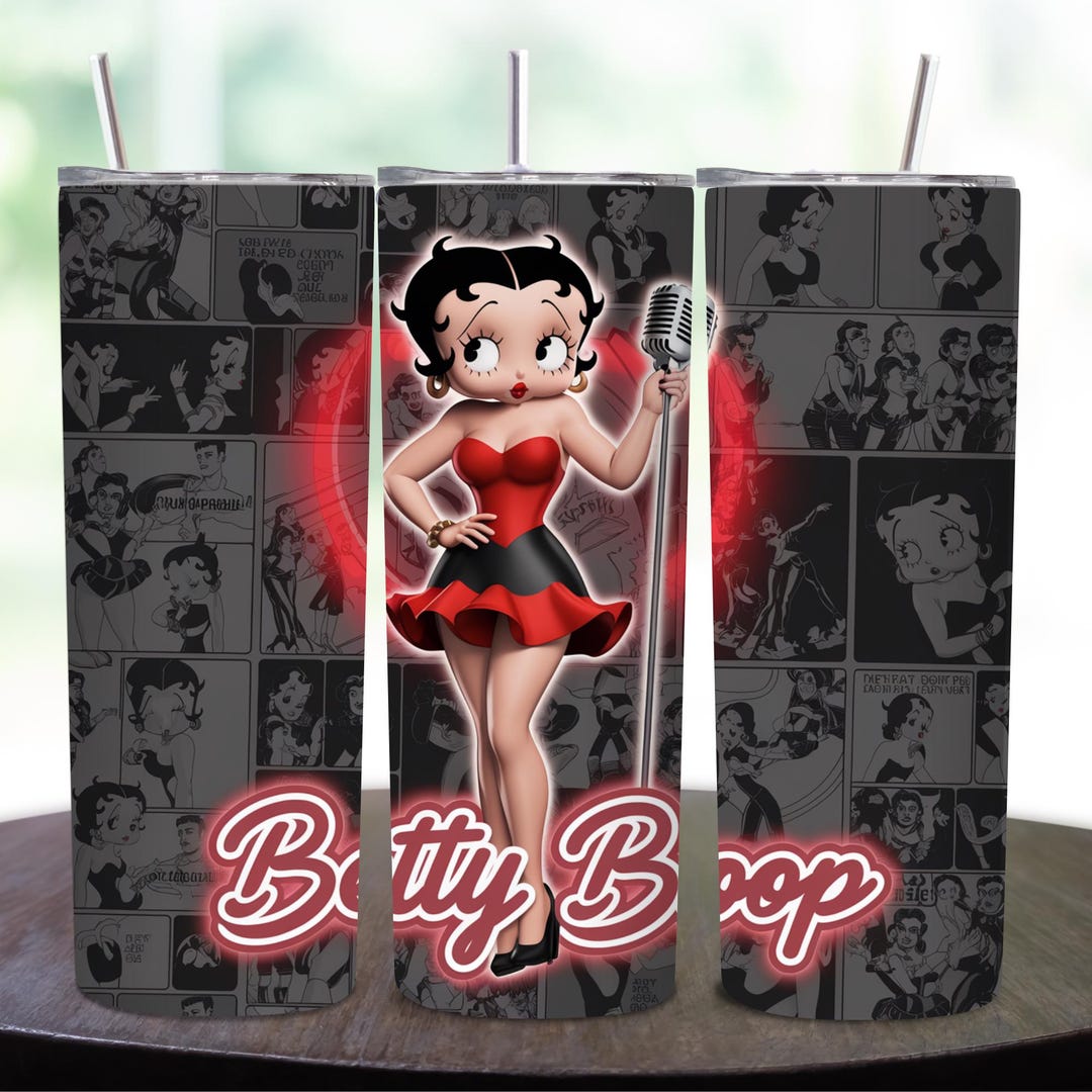 Betty Boop 20oz Tumbler Wrap | Cute Girl Betty Skinny Tumbler ...