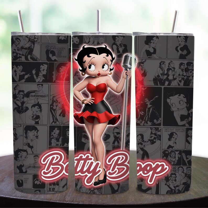 Betty Boop 20oz Tumbler Wrap | Cute Girl Betty Skinny Tumbler ...