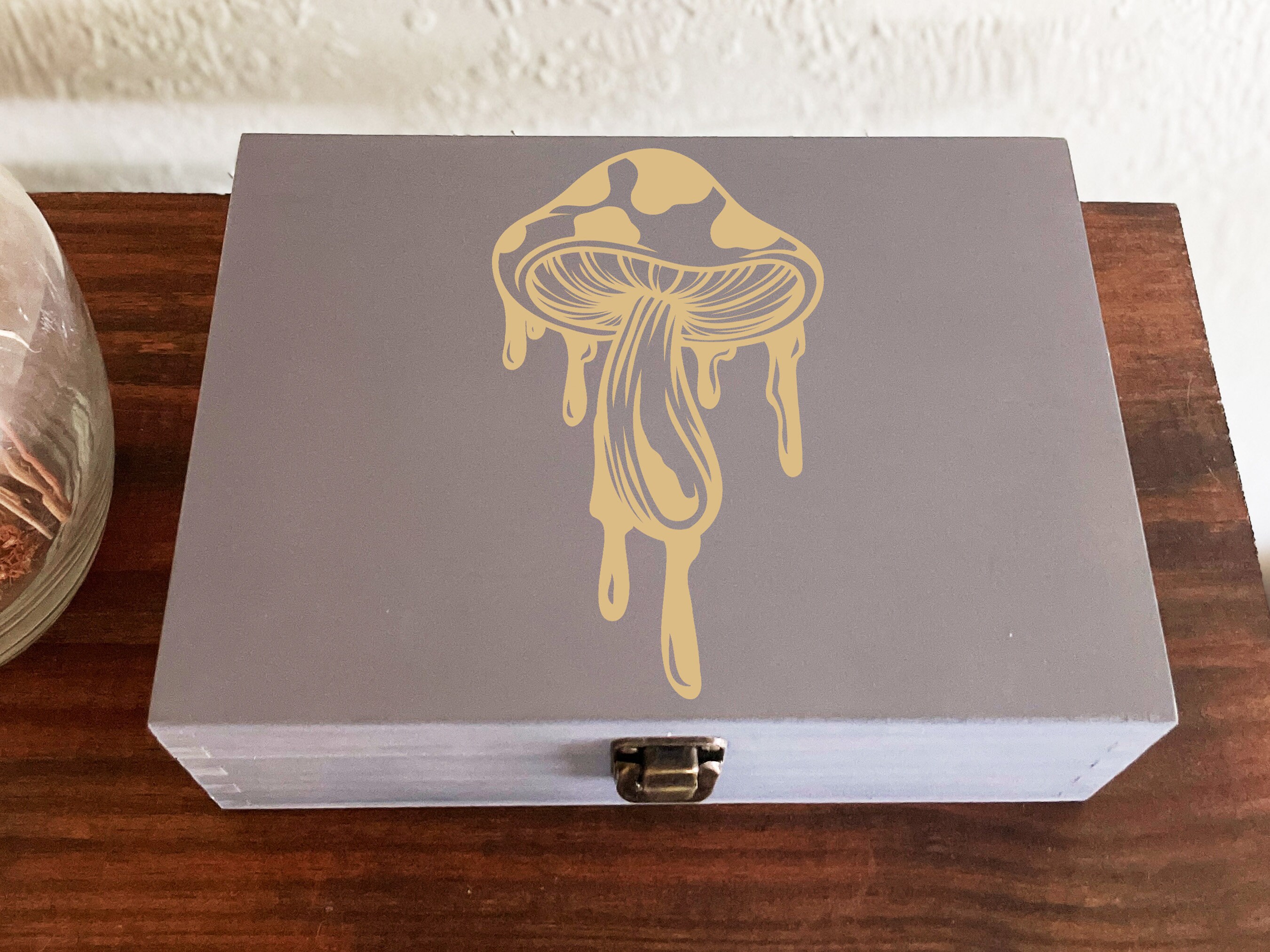 Mushroom Box Stash Box Jellyfish Keepsake Box Custom Wood - Etsy