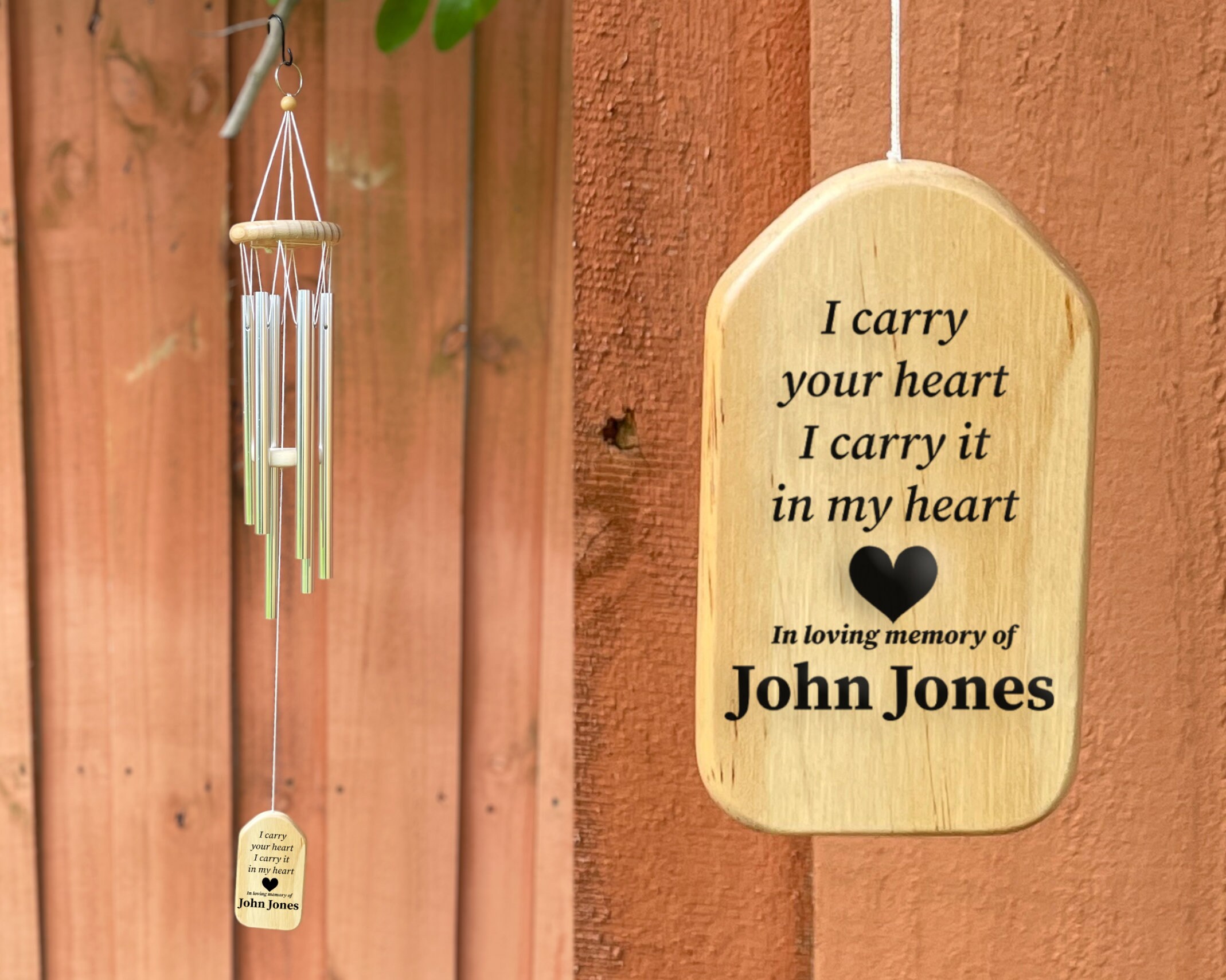 Personalized Wind Chimes , Memorial Tribute, in Loving Memory Of, Wind ...