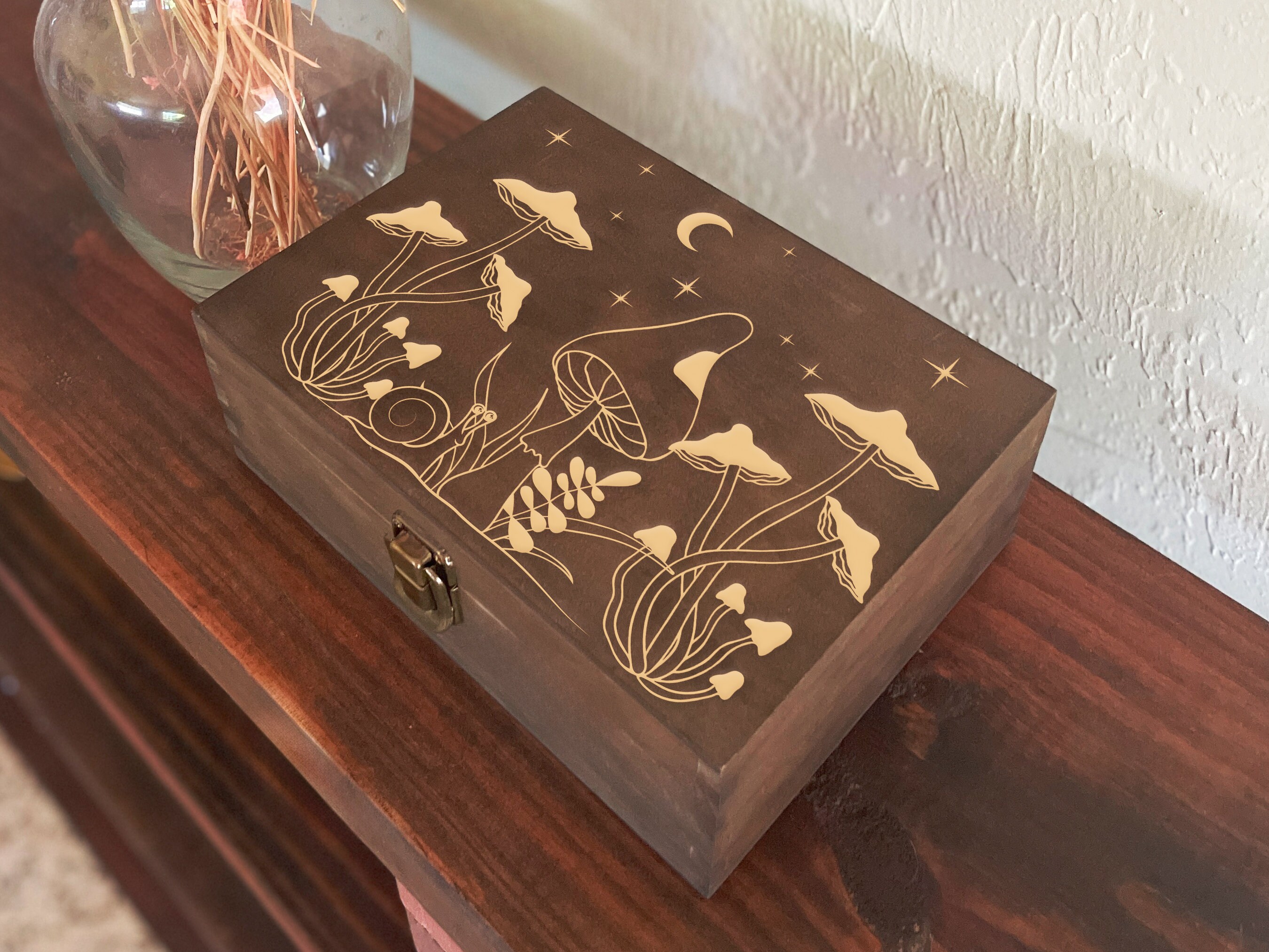 Mushroom Box / Stash Box / Mushroom Girl / Keepsake Box / Custom Wood ...