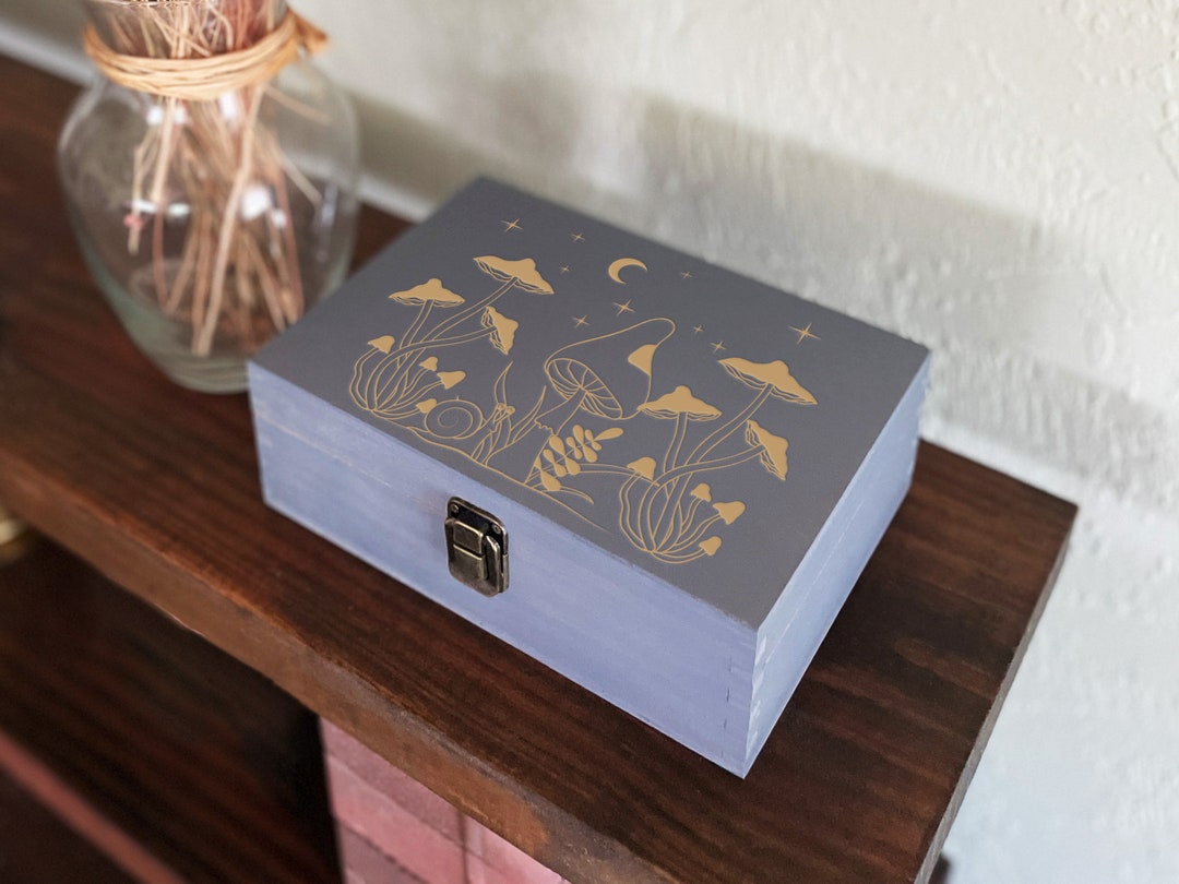 Mushroom Box / Stash Box / Mushroom Girl / Keepsake Box / Custom Wood ...
