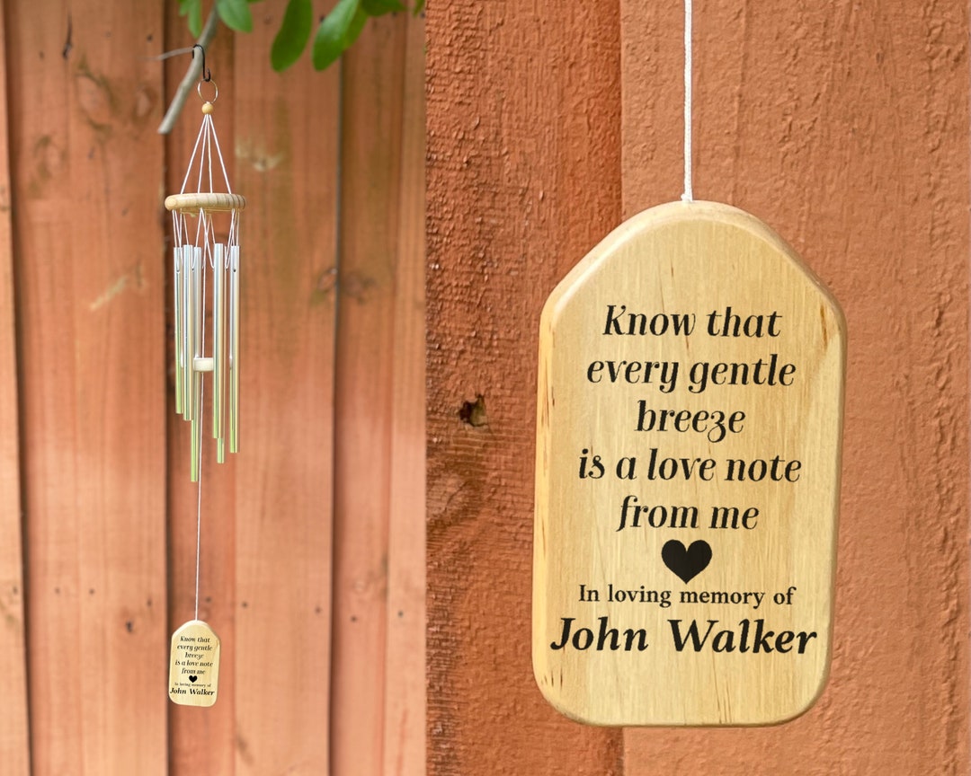 Personalized Wind Chimes , Memorial Tribute, in Loving Memory Of, Wind ...