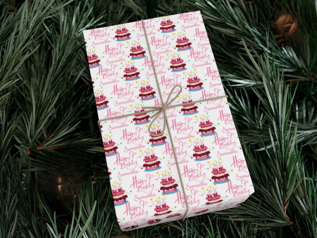 Happy Birthday Personalized Wrapping Paper, Custom Birthday Wrapping ...