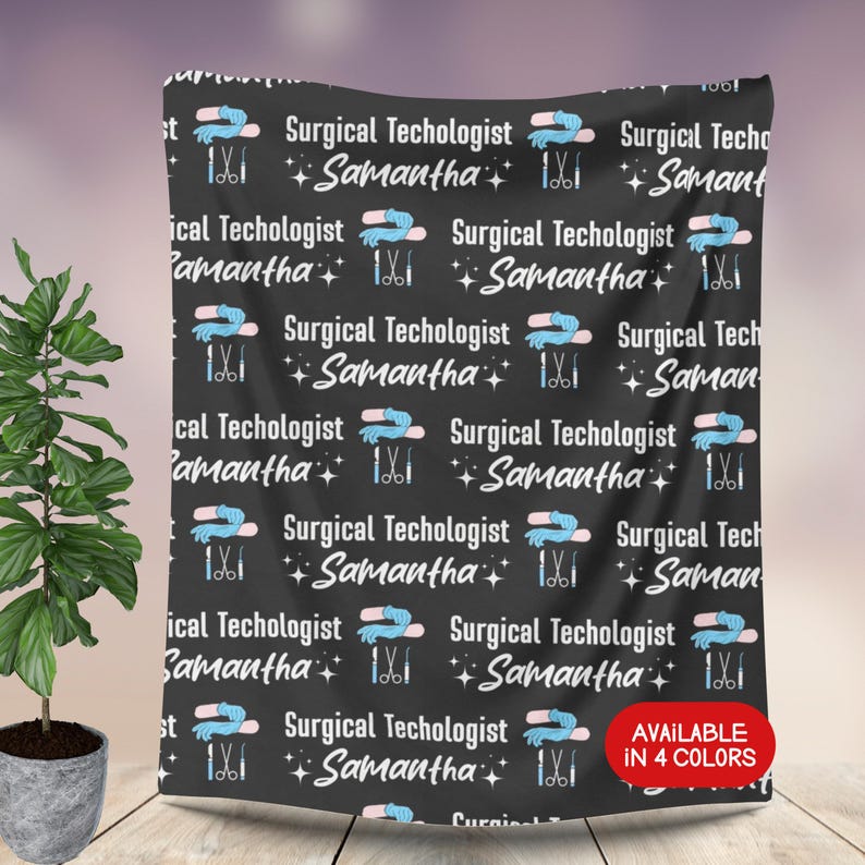 Personalized Surgical Tech Gift, Custom Surgical Tech Blanket, Surgical ...