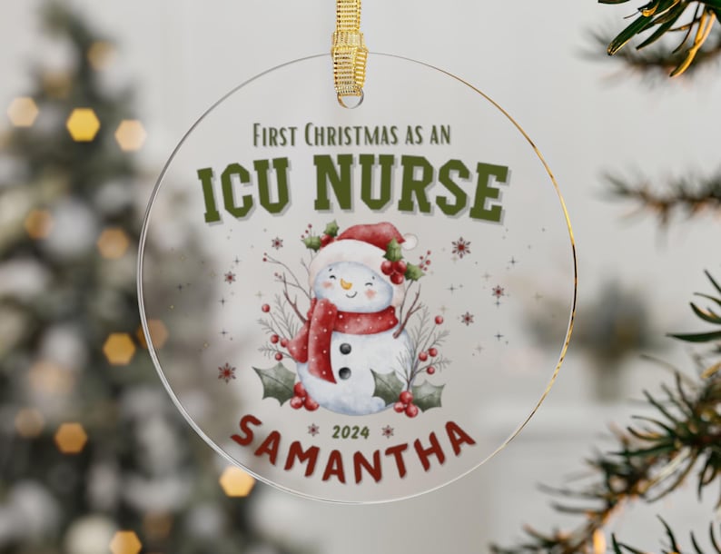 First Year ICU Nurse Ornament, Personalized ICU Nurse Ornament, ICU ...