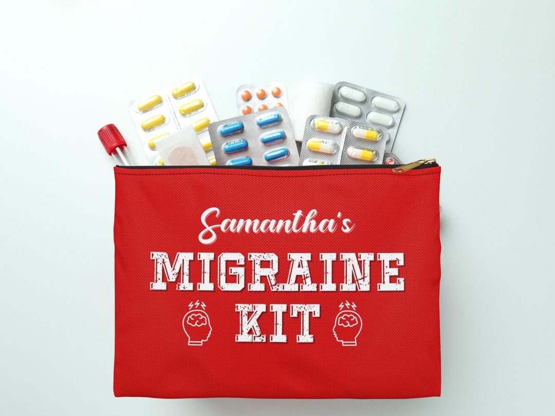 Personalized Migraine Kit, Custom Migraine Pouch, First Aid Pouch, in ...